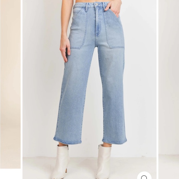 Just Black | Pants & Jumpsuits | Just Black Denim Wide Leg Cargo Front ...